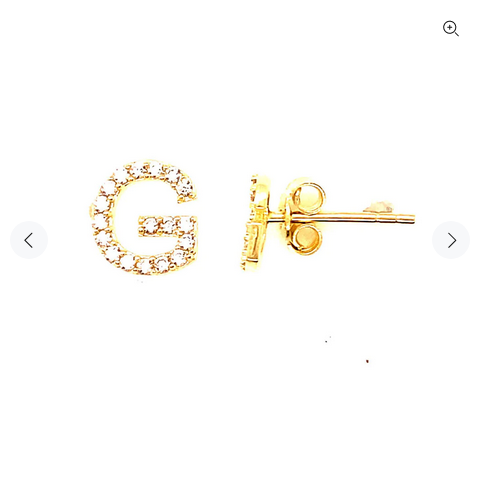 14 KT Diamond Letter earrings